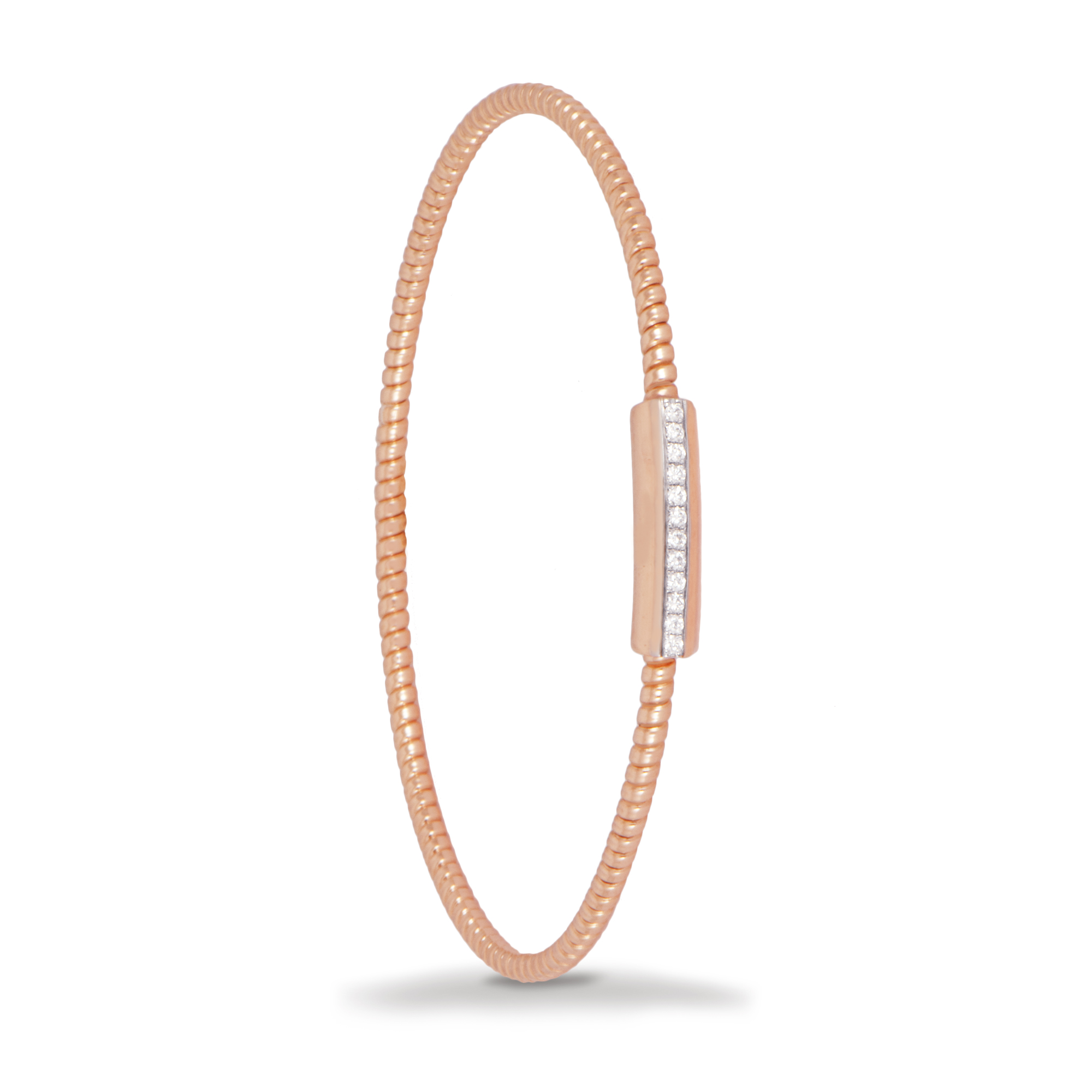Pink gold bracelet with white diamonds