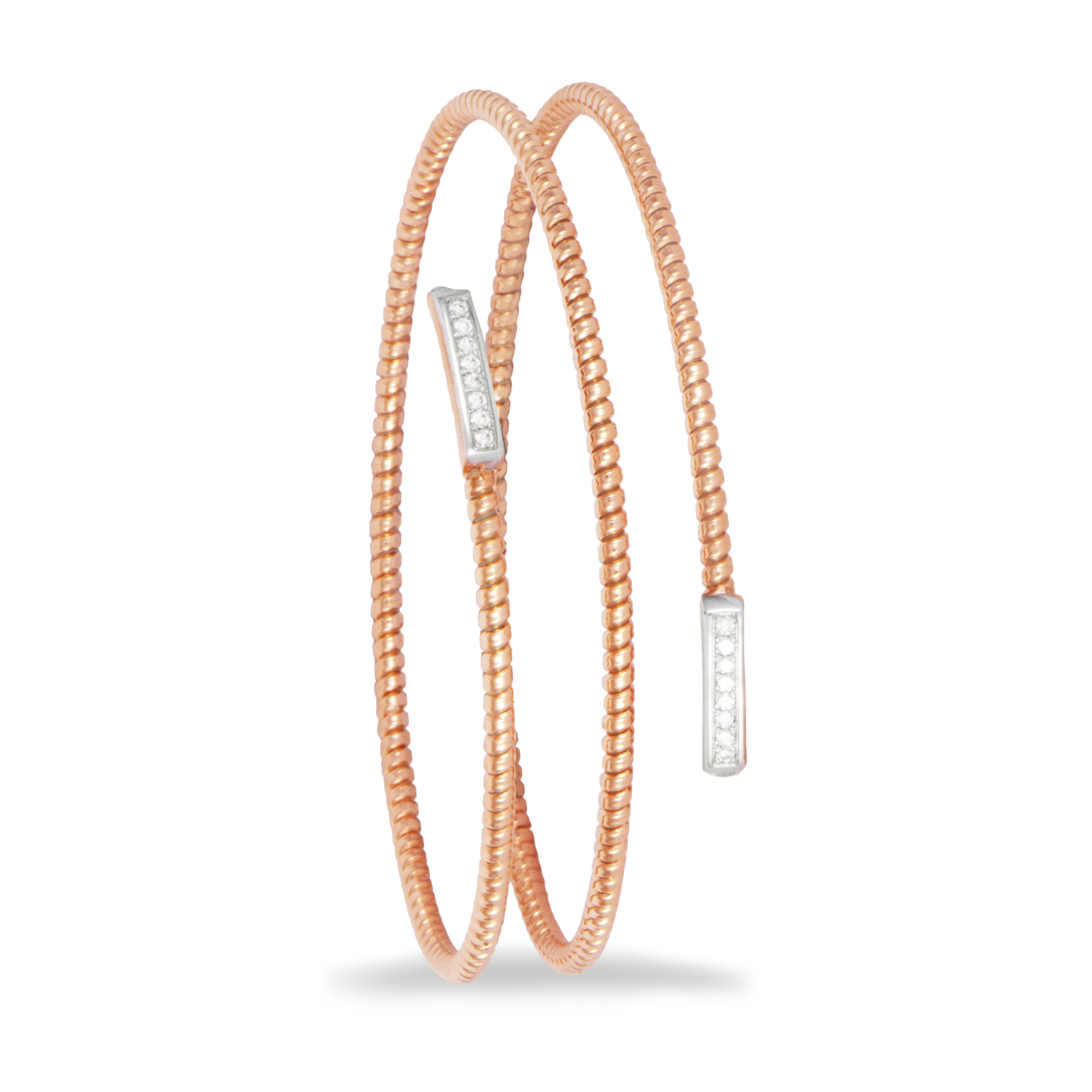 Pink gold bracelet with white diamonds